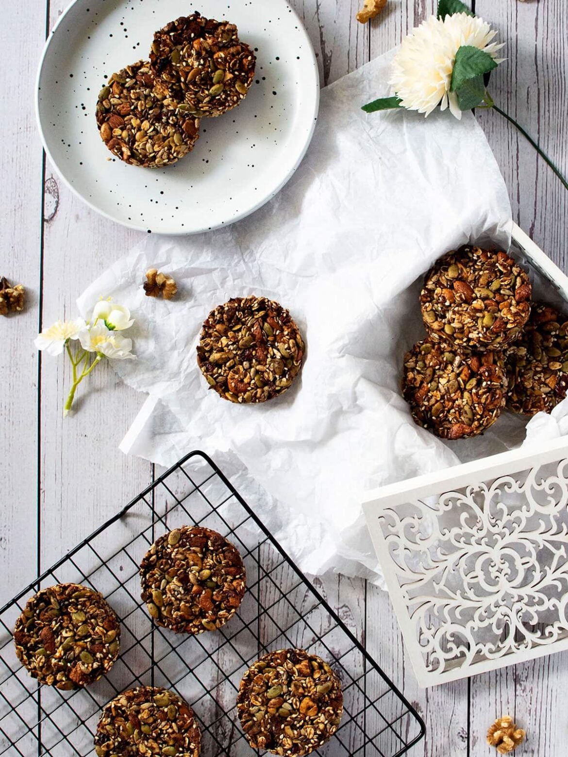 Healthy Cranberry & Mixed Nut Cookies with Seeds